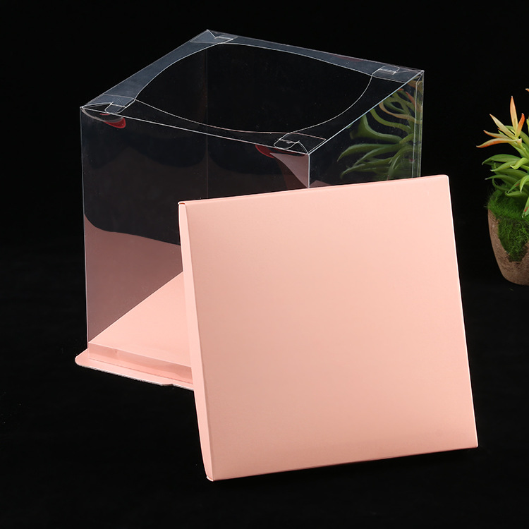 Pink 8 Inch Transparent Cake Box